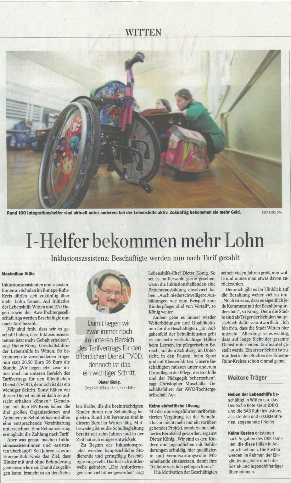 Tariflohn für Inklusionsassistenten – Lebenshilfe Witten e.V.